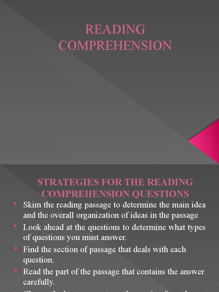 Reading Comprehension TOEFL | PDF | Reading Comprehension | Test Of ...