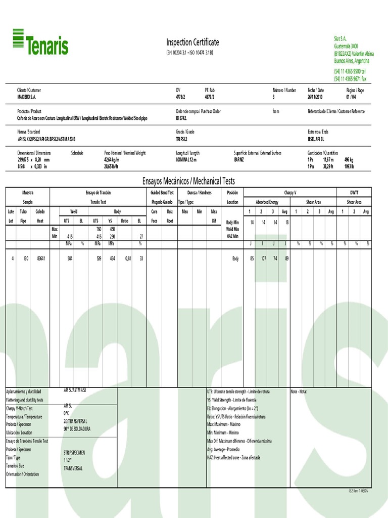 En 10204 3.1 - Iso 10474 3.1B | PDF | Rieles | Science