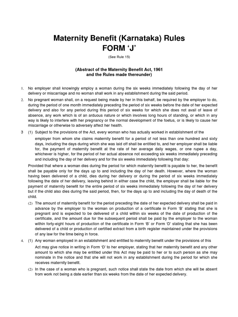 Form J Abstract of Maternity Act | PDF | Miscarriage | Childbirth