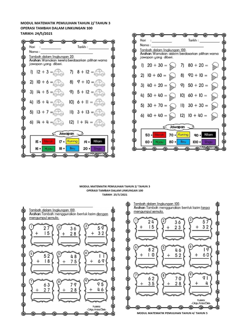 Modul Matematik Pemulihan Tahun 2 | PDF
