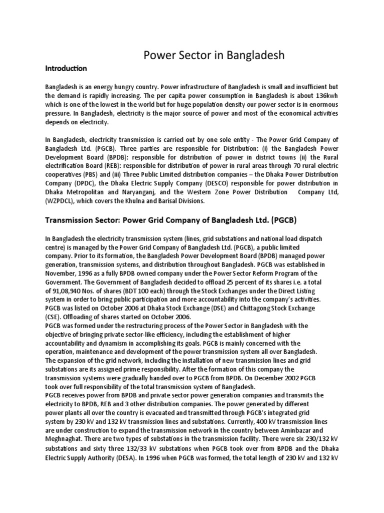 Power Sector in Bangladesh 12 | PDF | Electric Power Transmission ...
