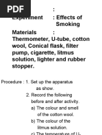 Cigarette Smoke Experiment | PDF | Science & Mathematics