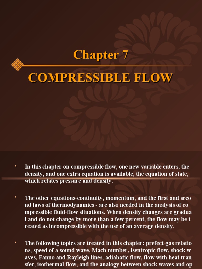 Compressible Flow Analysis Overview | PDF | Fluid Dynamics | Process ...