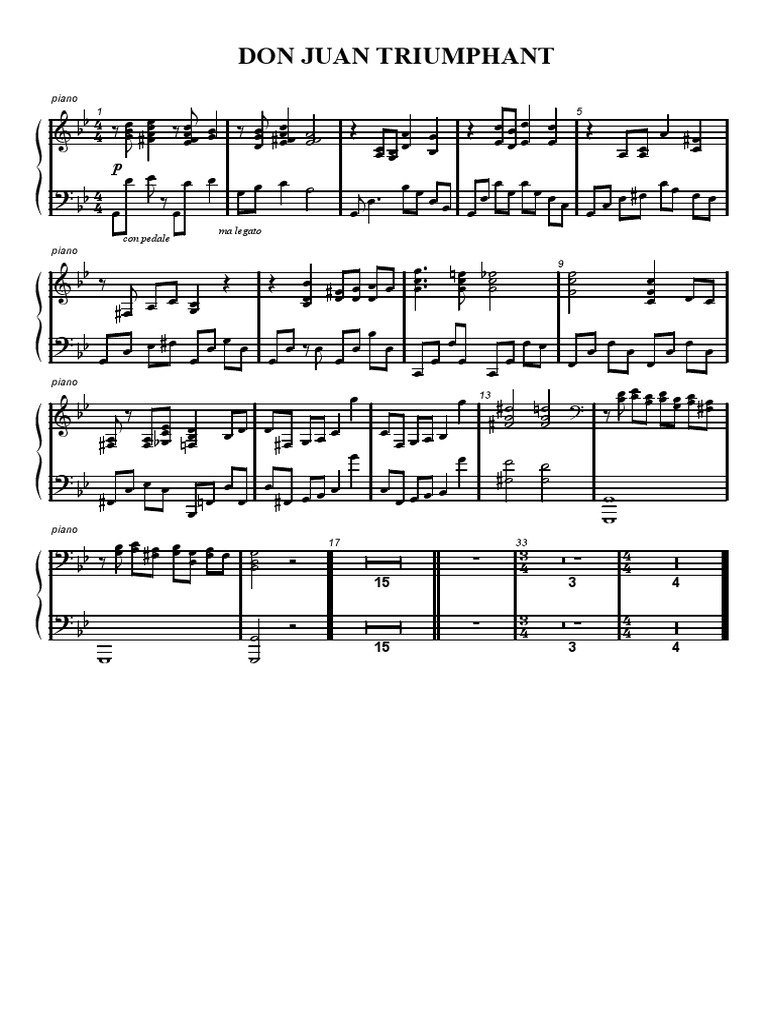 Don Juan Triumphant: Piano 1 5 | Download Free PDF | Keyboard ...