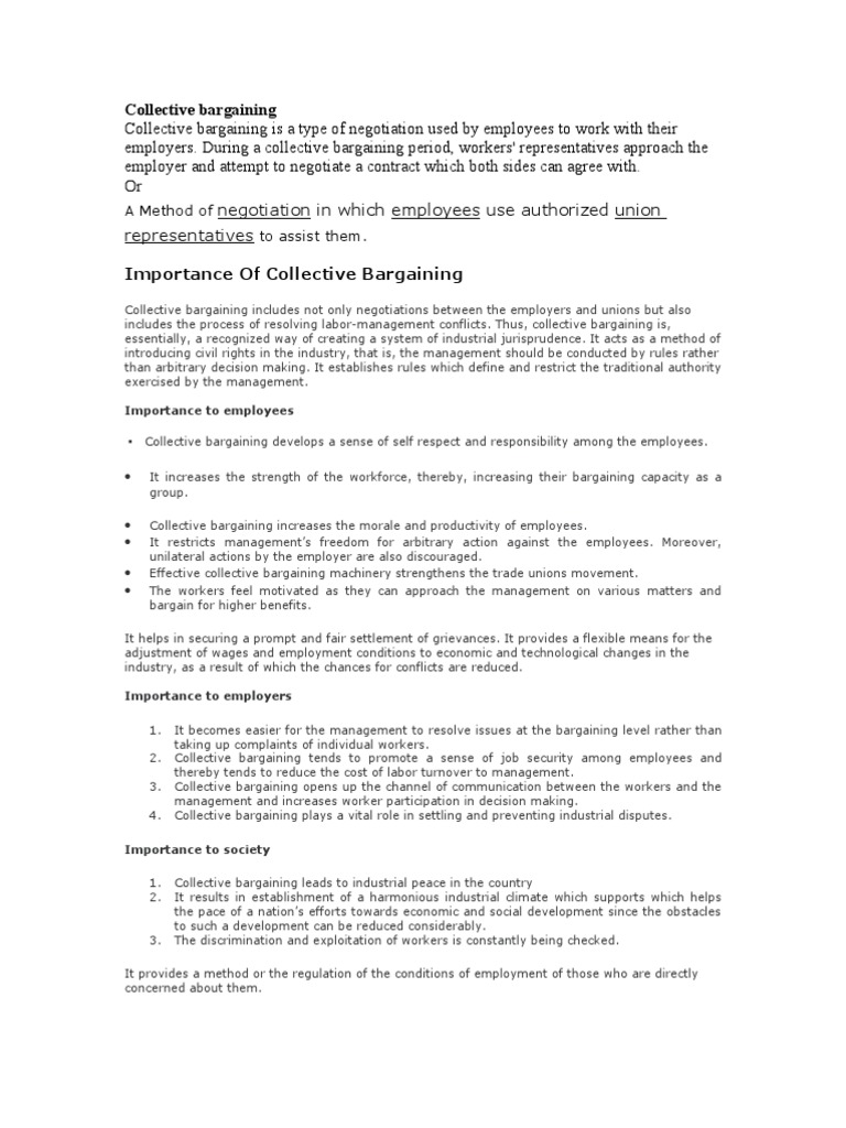 Collective Bargaining - Doc G2 | PDF | Collective Bargaining | Bargaining