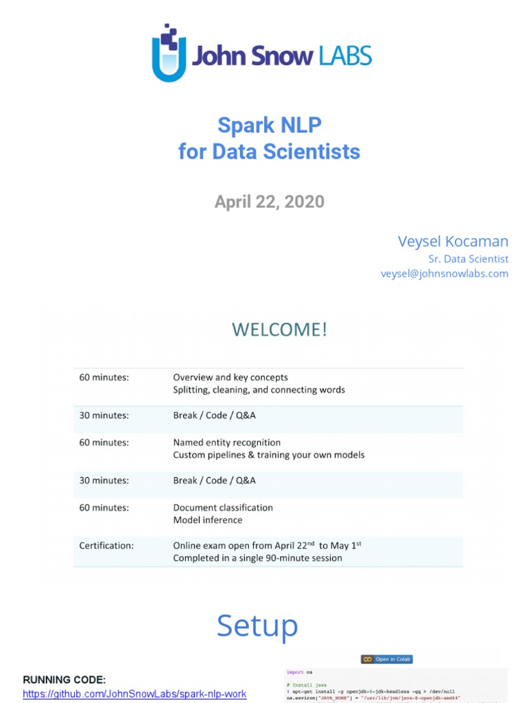 Spark Nlp Training Public April 2020 Pdf Apache Spark Information