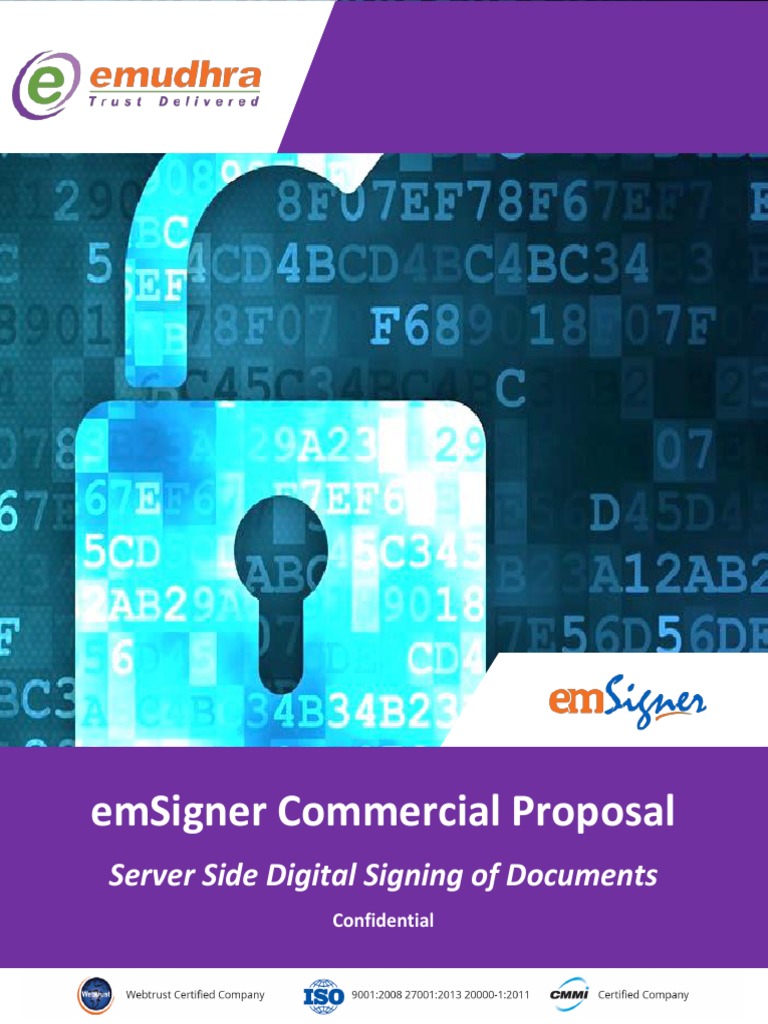 emSigner Server Side Digital Signing Proposal | PDF | Indemnity | Computer File