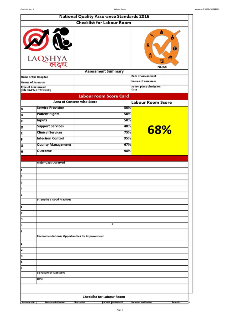 5 Labour Room Laqshya Assessment Toolkit | PDF | Childbirth | Medical ...