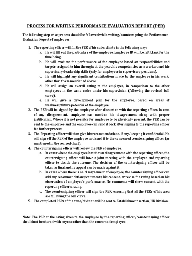 Process For Writing Performance Evaluation Report Pdf Performance