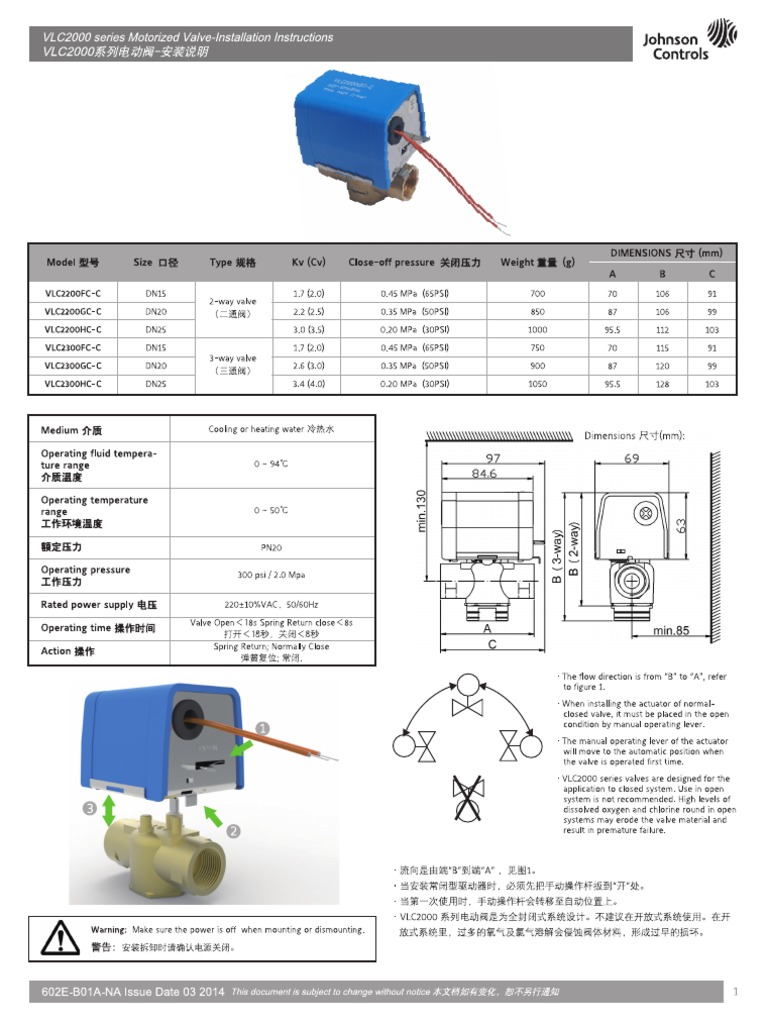 ACP VLC2000 Zone Valves Installation Instructions | PDF