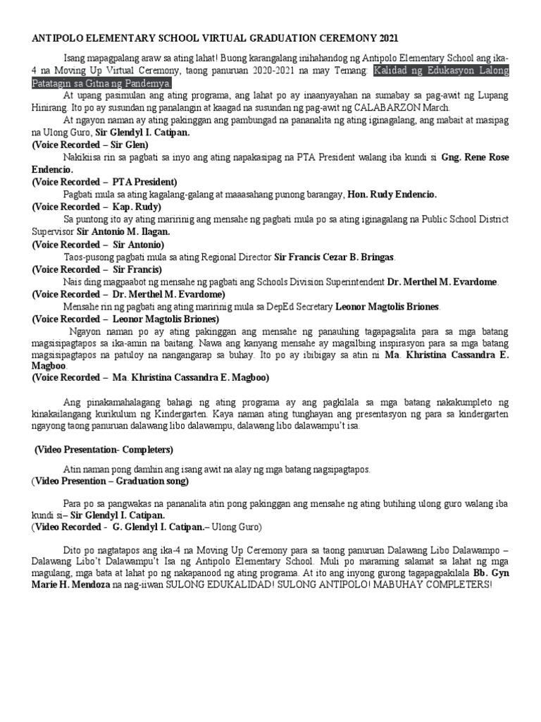 Script Virtual Moving Up 2021 | PDF