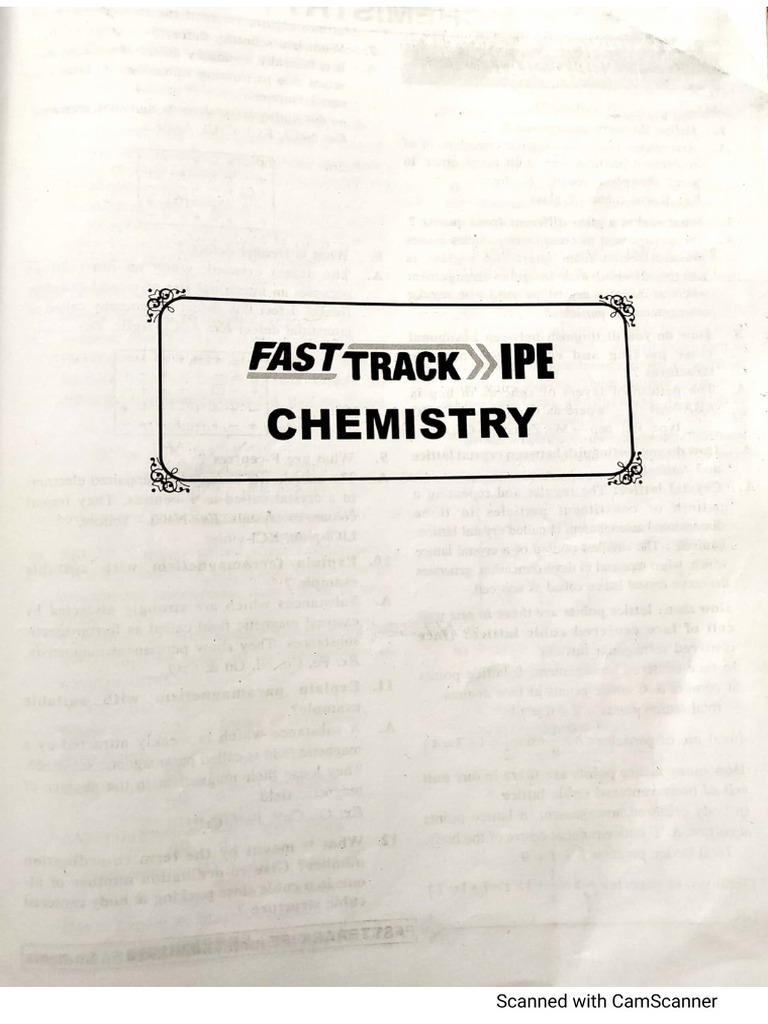 2nd Year Chemistry Fast Track Book | PDF