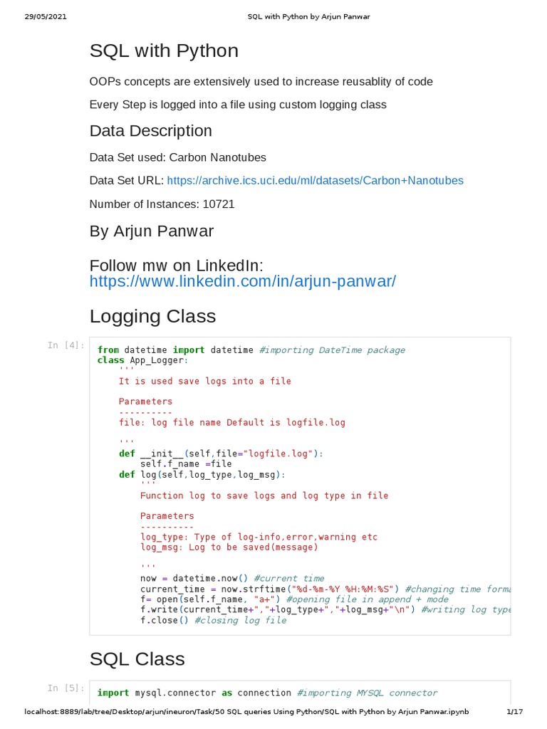 SQL With Python Guide | Download Free PDF | Sql | Databases