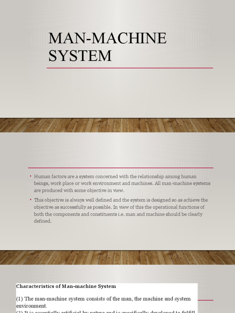 Man Machine System | PDF | System | Human Factors And Ergonomics