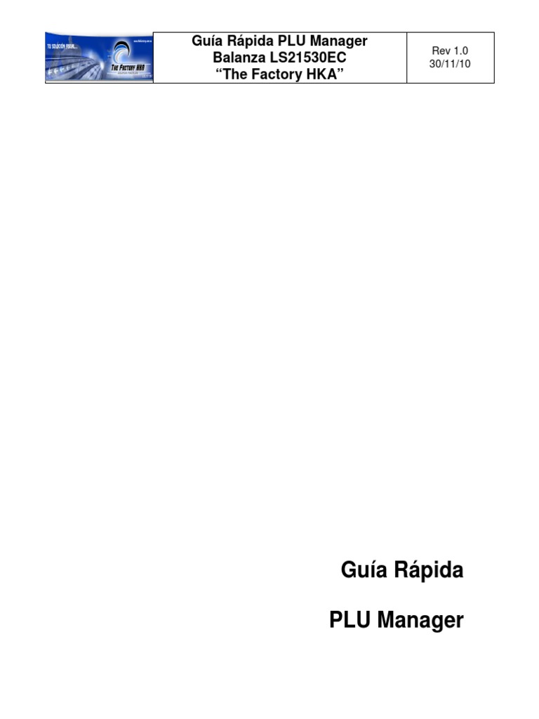 Guía PLU Manager para Balanza LS21530EC | PDF | Ventana (informática ...
