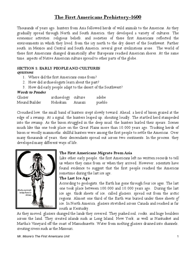 The First Americans Prehistory | Download Free PDF | Ancestral ...