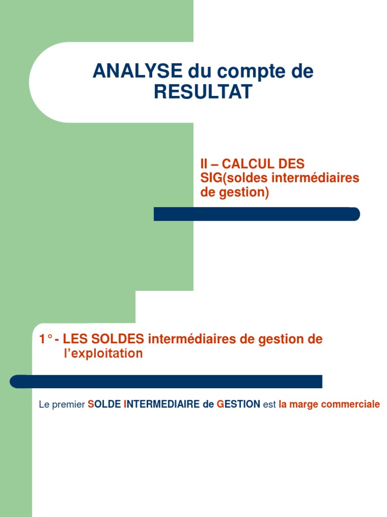 SIG Calcul | PDF | Revenu brut | Comptabilité nationale