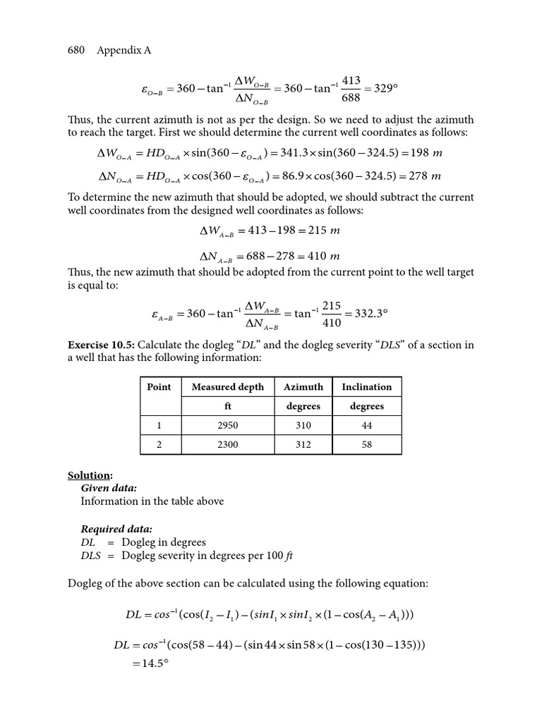 Calculate dogleg and dogleg severity | PDF | Trigonometric Functions ...