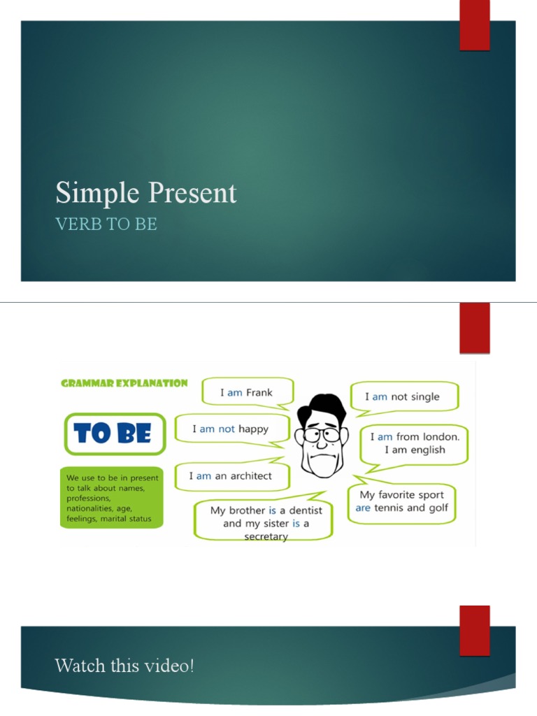 Simple Present With Be | PDF
