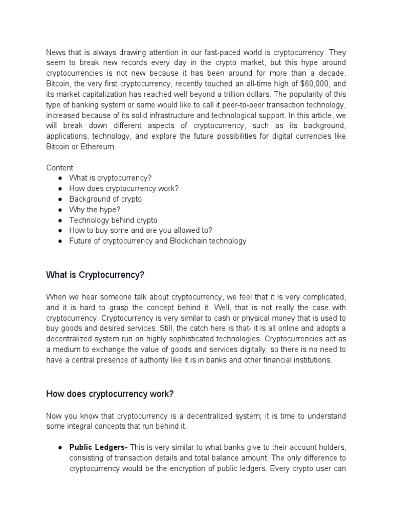 Understanding Cryptocurrency Basics | PDF | Cryptocurrency | Bitcoin