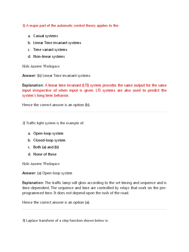 Control Mcqs | PDF | Damping | Control Theory