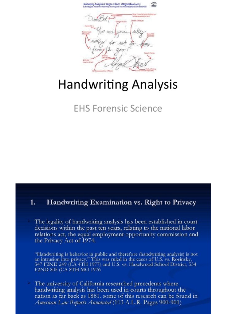 Handwriting Analysis: EHS Forensic Science | PDF | Graphology | Writing