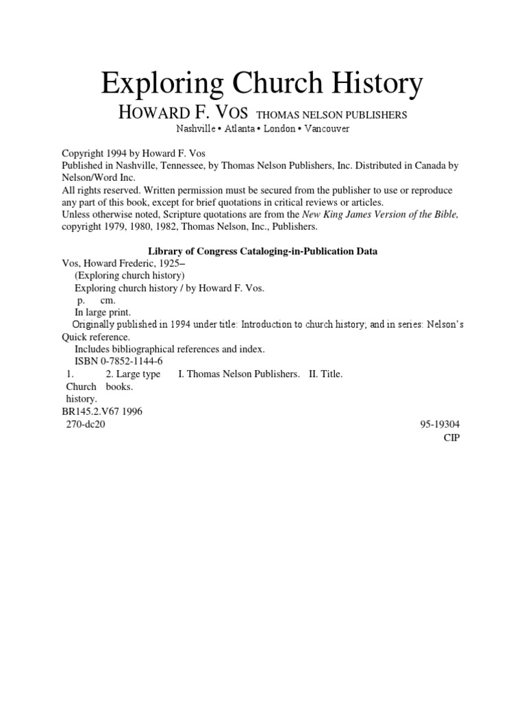 Exploring Church HistoryHowardFVos 1 | PDF | Paul The Apostle | Acts Of ...