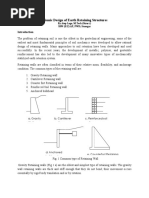 Design of Random Rubble Masonry Retaining Wall | PDF | Friction | Bending