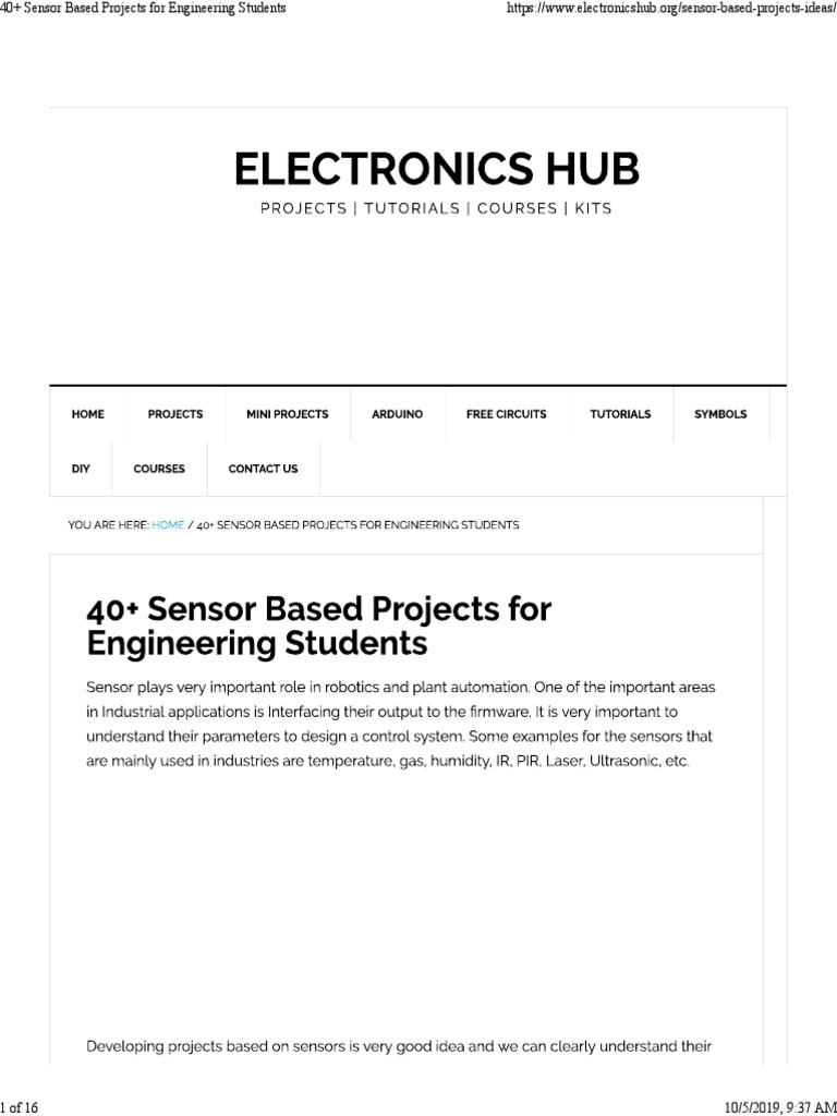 40+ Sensor Based Projects For Engineering Students | PDF | Science ...