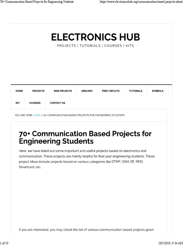 70+ Communication Based Projects For Engineering Students | PDF