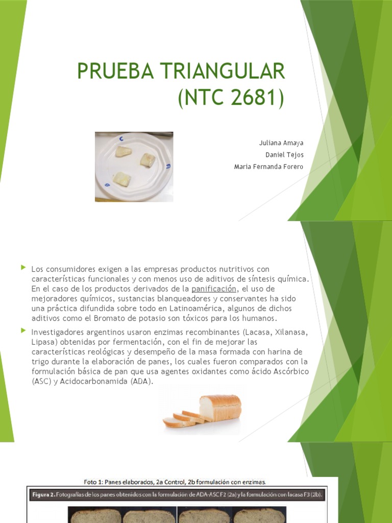 Prueba Triangular (NTC 2681) | PDF | Panes | Química