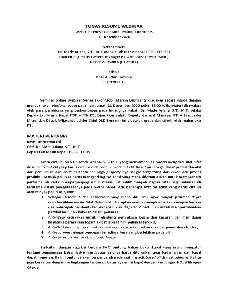 Contoh Resume Webinar Seminar | PDF | Teknologi & Rekayasa