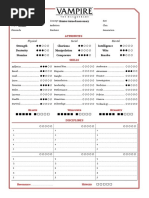 VTM V5 Character Sheet Template | PDF