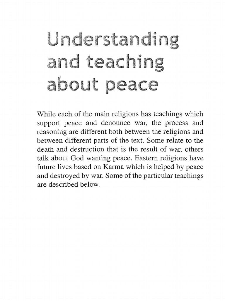 130 Understanding Peace Notes | PDF