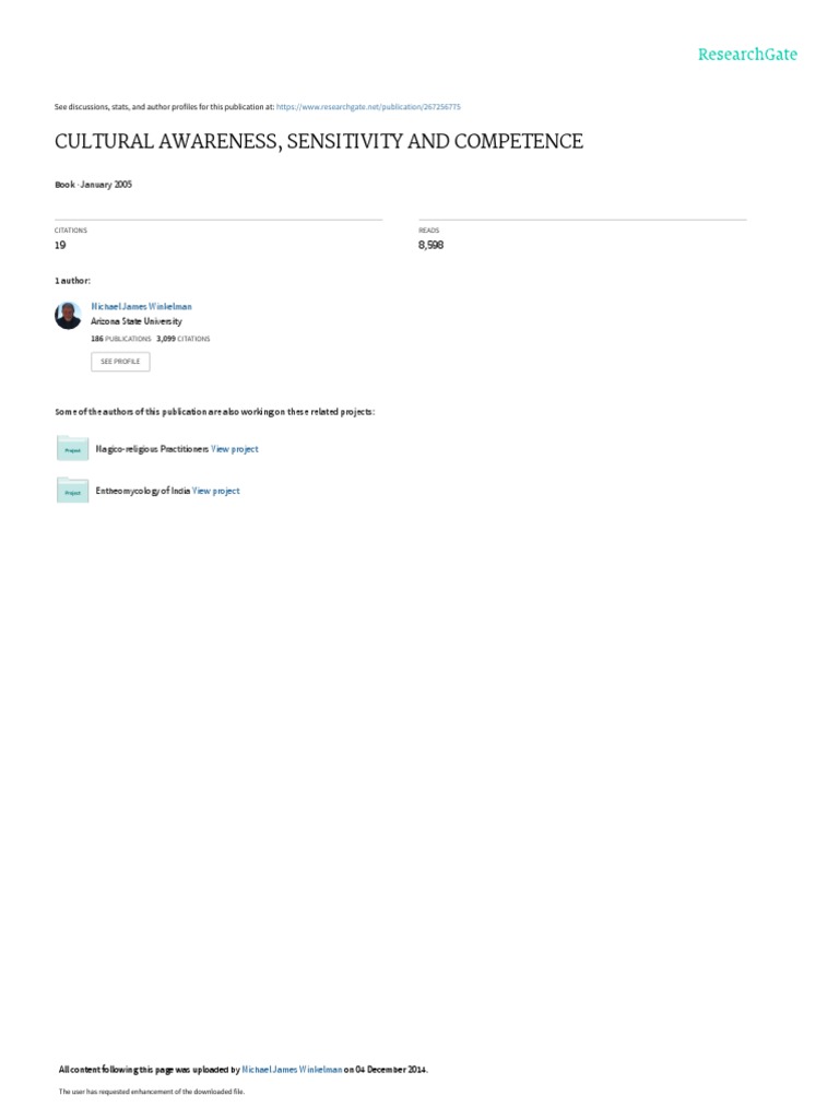 Cultural Awareness, Sensitivity and Competence: January 2005 | PDF ...