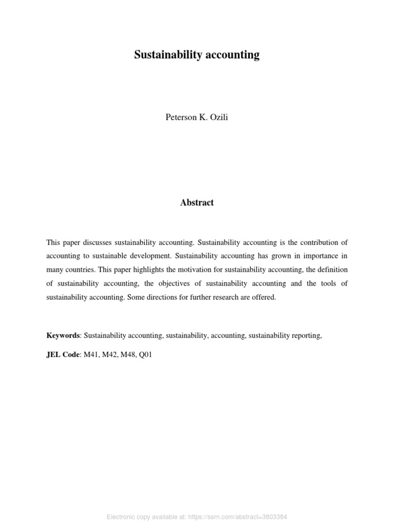 Sustainability Accounting | PDF | Sustainability | Economy And The ...