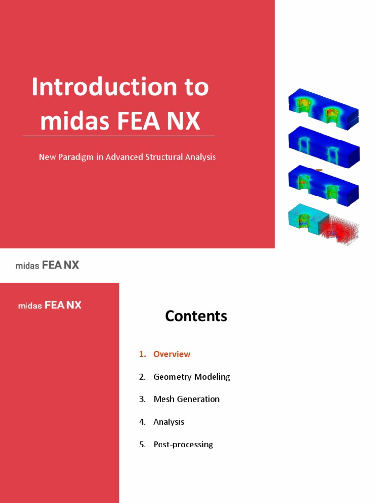 Midas FEA NX Introduction | PDF | Finite Element Method | Stress ...