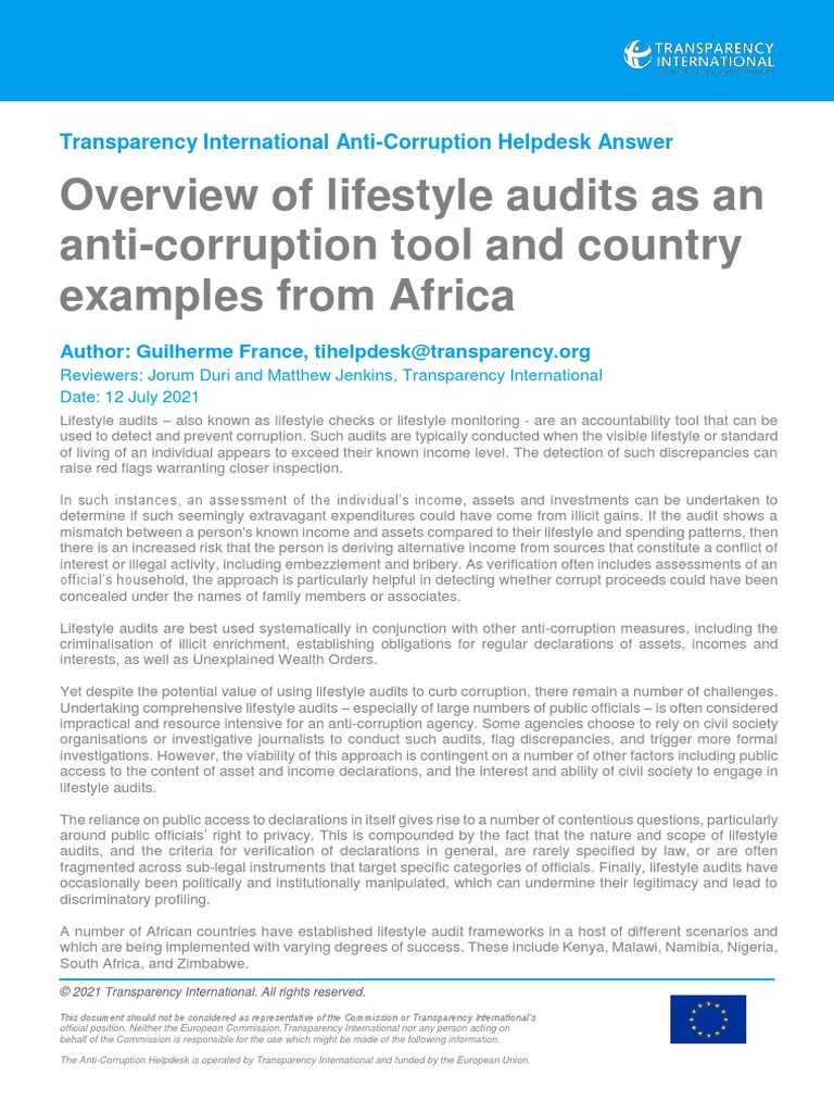 Helpdesk Answer 2021 - Lifestyle Audits | Download Free PDF | Corruption | Audit