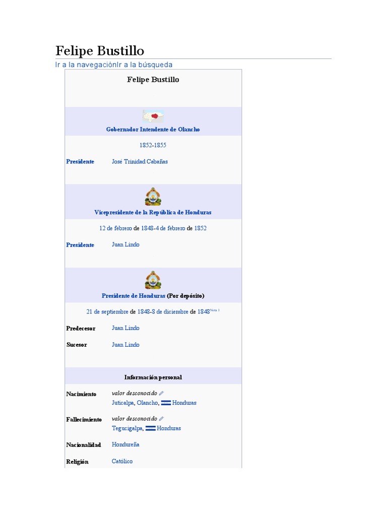 Felipe Bustillo | PDF | Gobierno | Jefes de estado