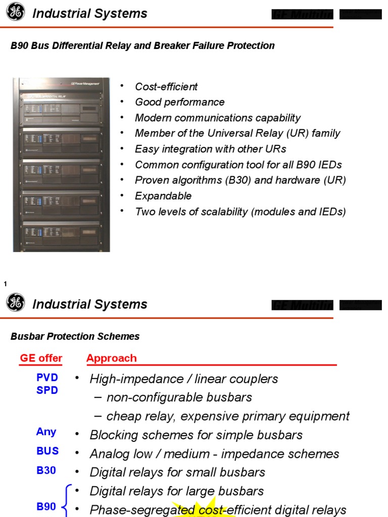 B90 Bus Differential Relay and Breaker Failure Protection: in Te RN Al ...