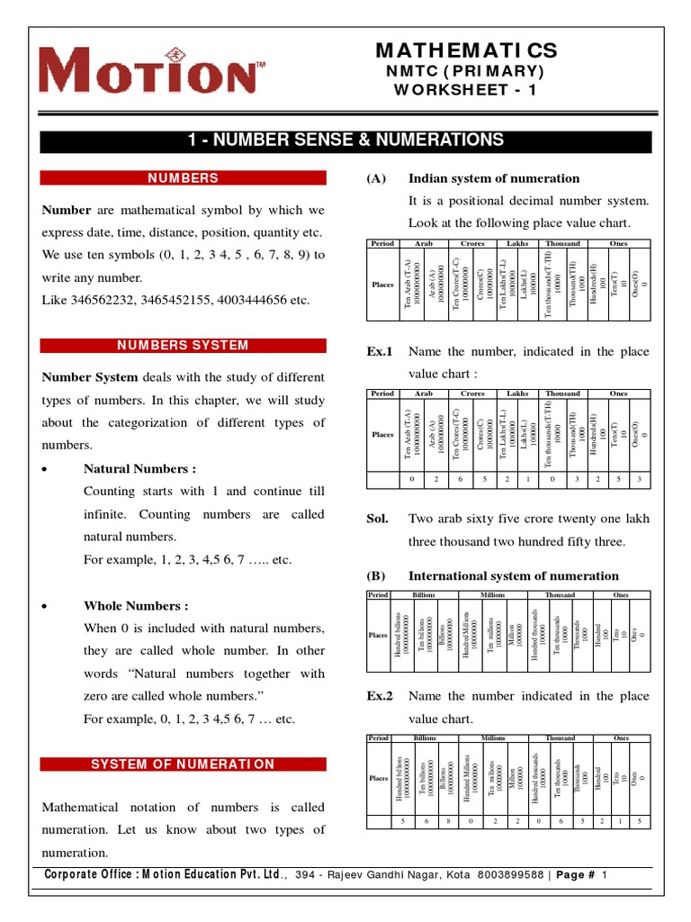 NUMBER SENSE AND NUMERATIONS-min | PDF | Encodings | Notation