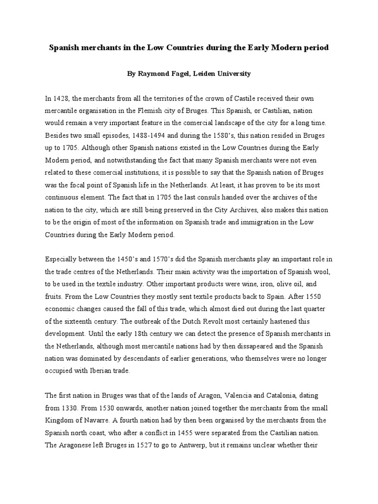 Spanish Merchants in Early Modern Low Countries | PDF | Spanish Empire ...