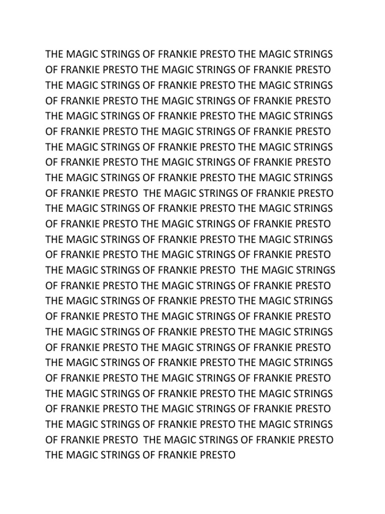 The Magic Strings of Frankie Presto | PDF