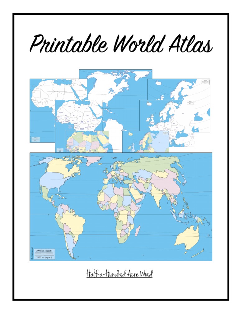 Printable World Atlas: Half-a-Hundred Acre Wood | PDF | Continent | Map