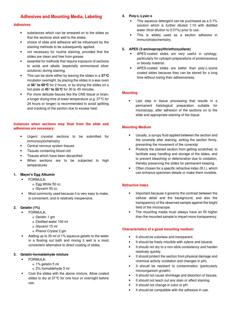 Adhesives and Mounting Media, Labeling | PDF | Chemical Substances ...
