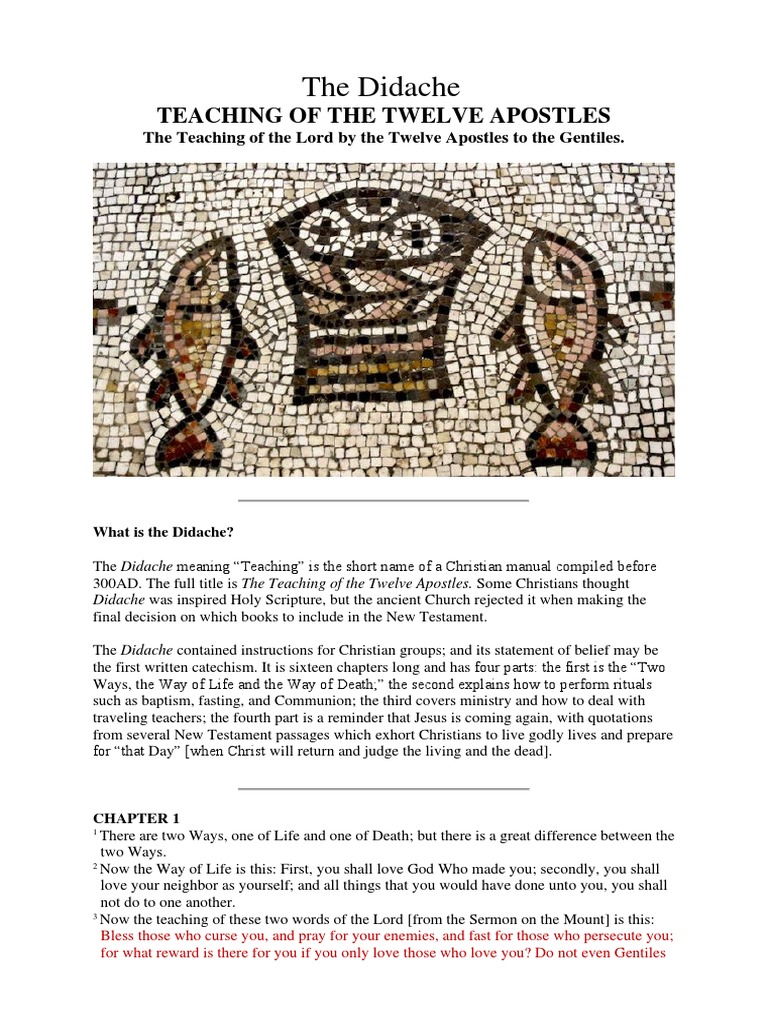 Didache (Teachings of The Twelve Apostles) | Download Free PDF ...