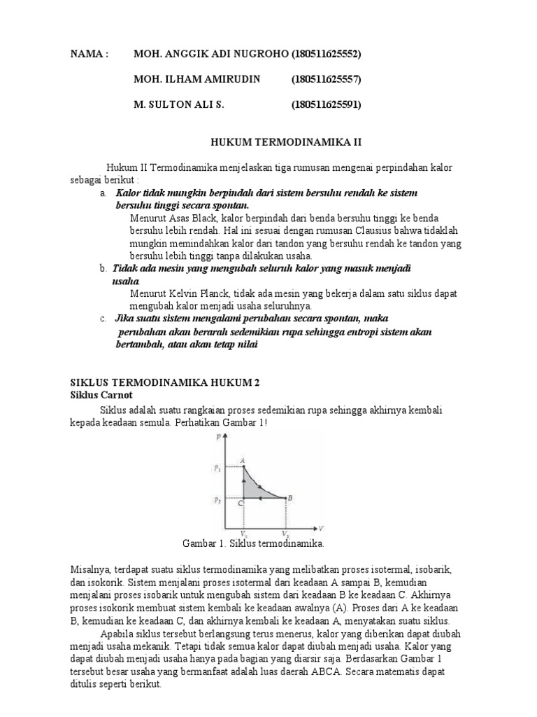 Hukum Termodinamika Ii | PDF | Metode & Bahan Ajar | Sains & Matematika