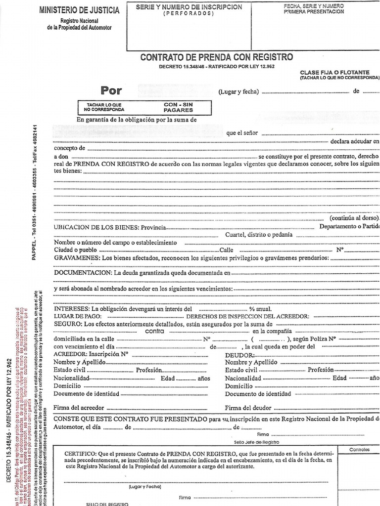 Contrato de Prenda | PDF