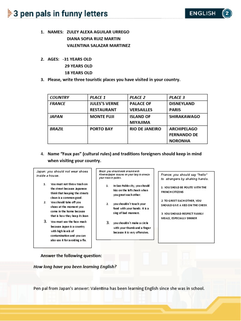 Pen - Pal - Application - Form 1 Corrections | PDF | English Language ...