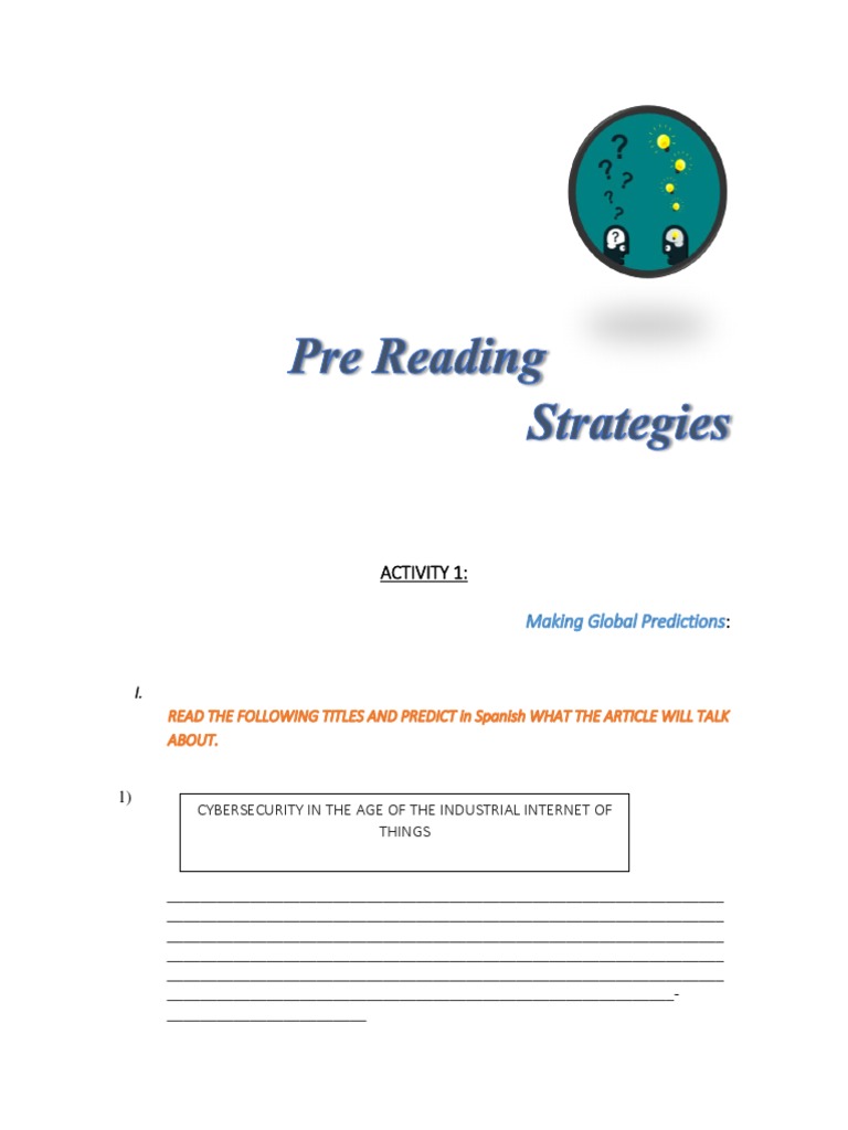 Pre Reading Activities | PDF | Communication